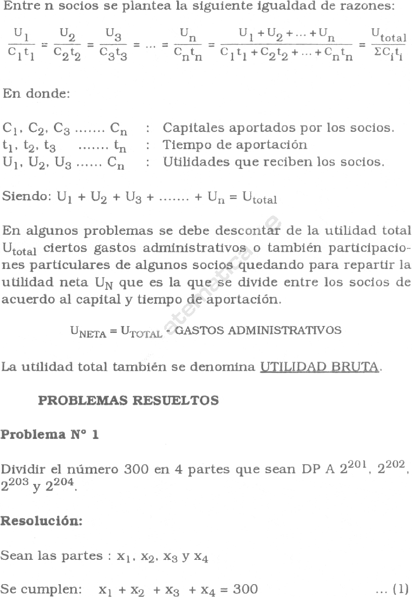 REPARTO PROPORCIONAL Y REGLA DE COMPAÑIA PROBLEMAS RESUELTOS ...