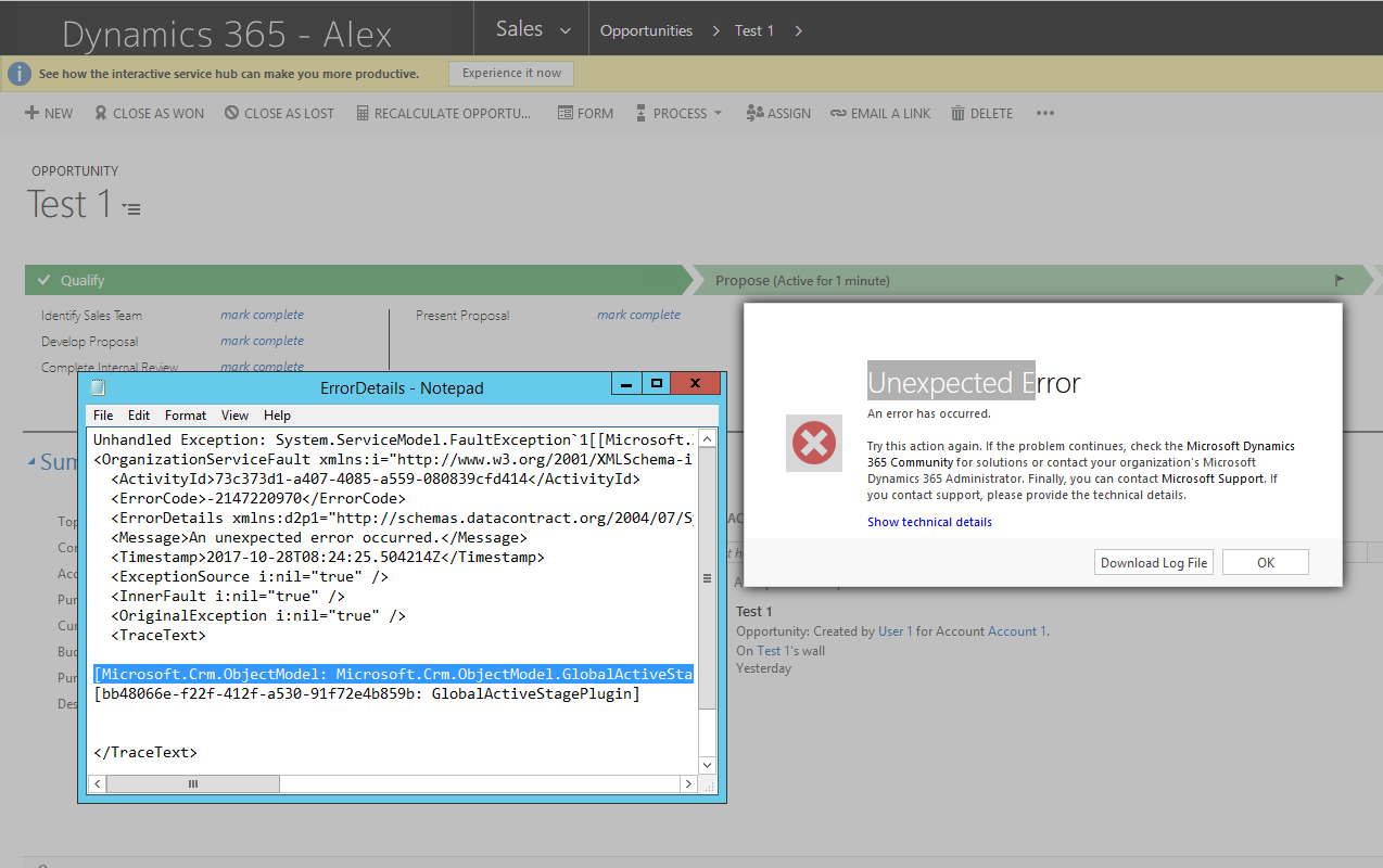 Dynamics 365 - CRM: Dynamics 365 - Hit error when trying move to ...