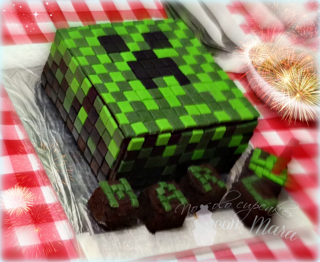 No solo cupcakes... con Mara : TARTA MINECRAFT 3D PARA EL CUMPLEAÑOS DE ...