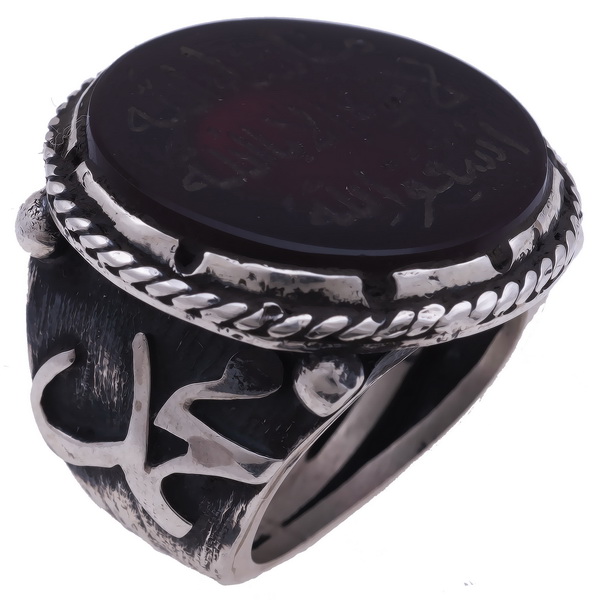 SHIA RINGS WITH GENUINE GEMSTONES AND ENGRAVINGS TURQUOISE RUBY EMERALD ...