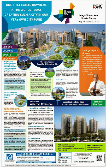 Ravi Karandeekar's Pune Real Estate Market News Blog: DSK Dream City ...