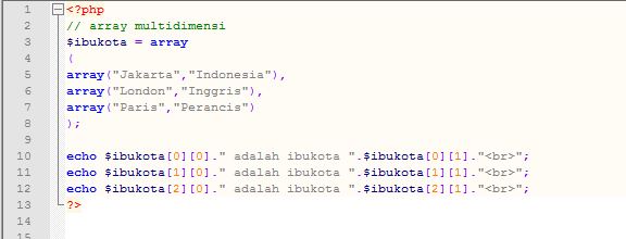 PENJELASAN ARRAY MULTIDIMENSI & ARRAY SEBAGAI HIMPUNAN ~ Seputar Informasi