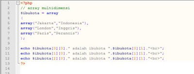 PENJELASAN ARRAY MULTIDIMENSI & ARRAY SEBAGAI HIMPUNAN ~ Seputar Informasi