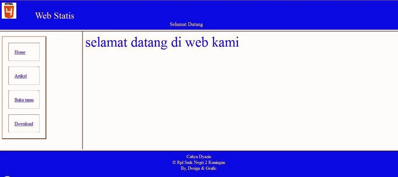 Contoh Website Statis Dengan Versi 1