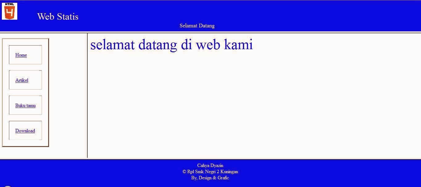Contoh Website Statis Dengan Versi 1