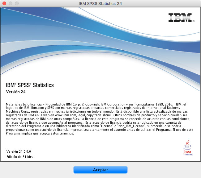 SPSS Statistics v24.0.0 Software de Análisis Estadístico