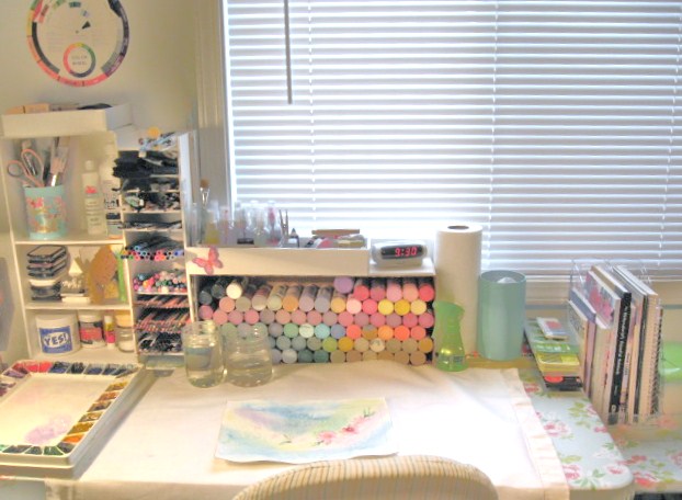 A Palette Full of Blessings: Home made art cubbie and a clean Art table