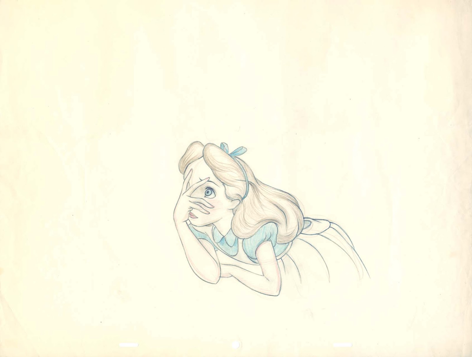 Vintage Disney Alice in Wonderland: Alice on the Stand Peeking Through ...