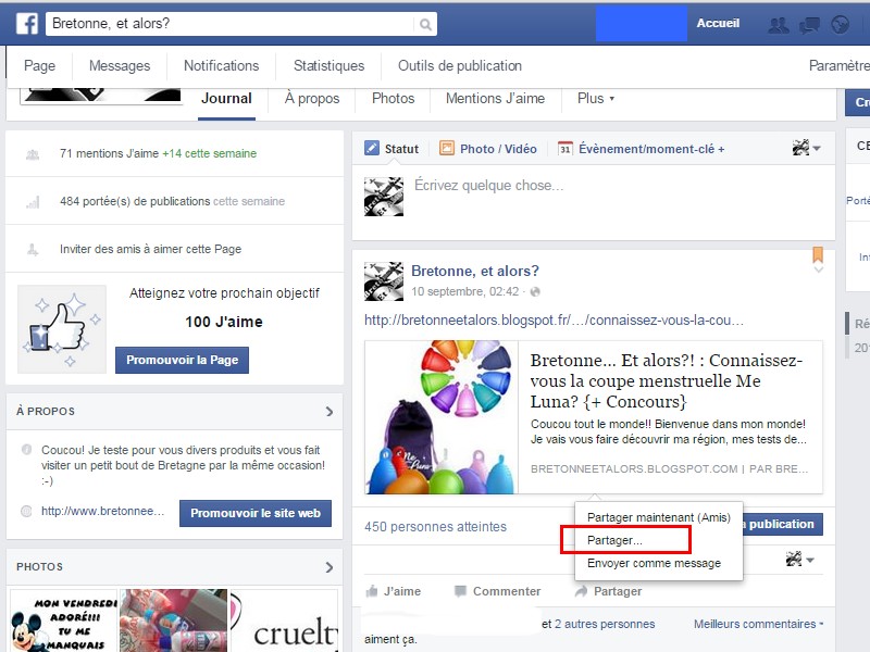 Comment trouver le lien de partage d'une publication sur facebook