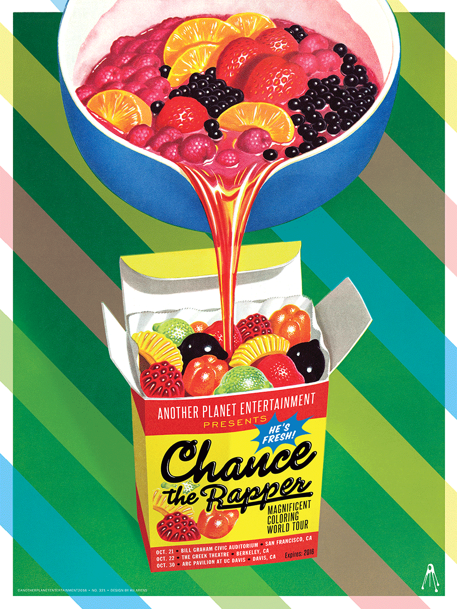 INSIDE THE ROCK POSTER FRAME BLOG: Kii Arens Chance The Rapper Tour Poster
