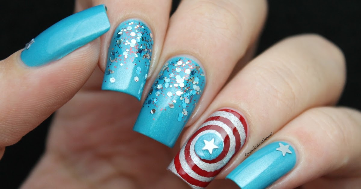 My Nail Art Journal: Captain America Inspired Nails