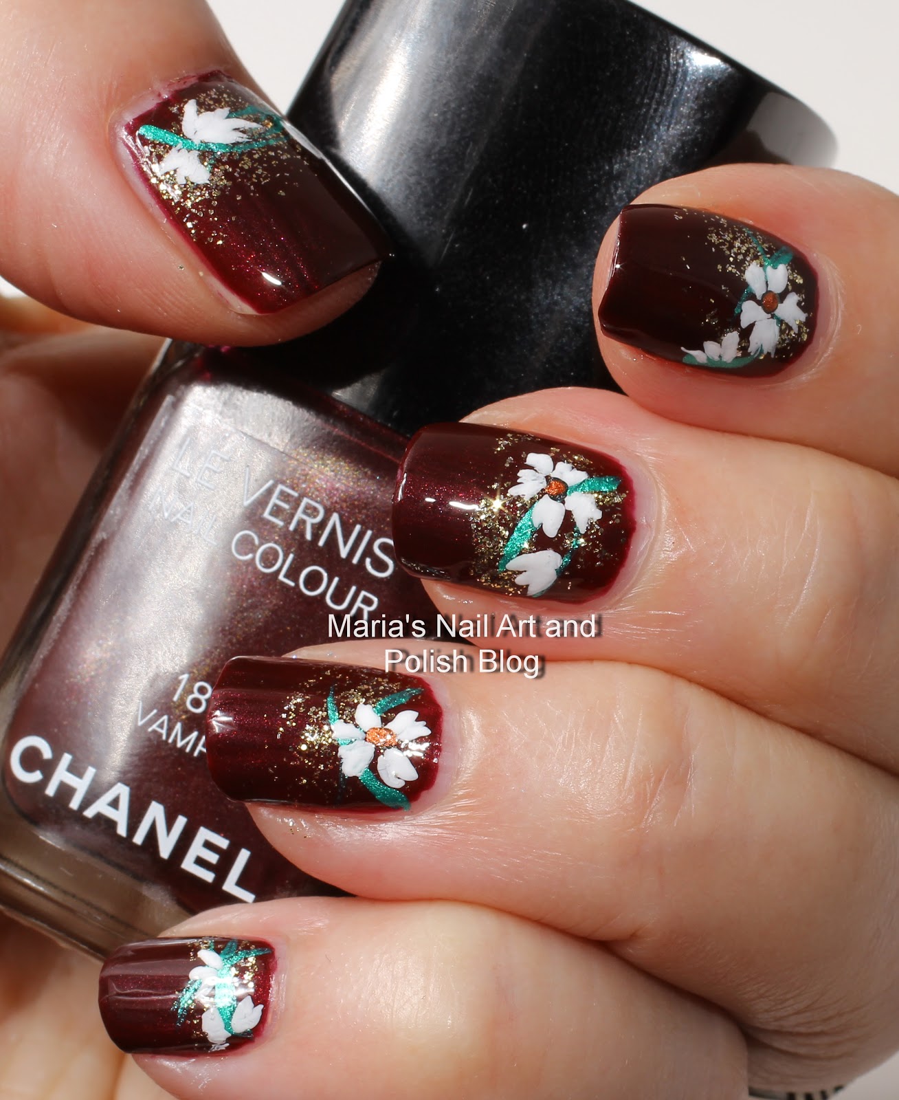 Marias Nail Art and Polish Blog: Flowers for a vamp nail art