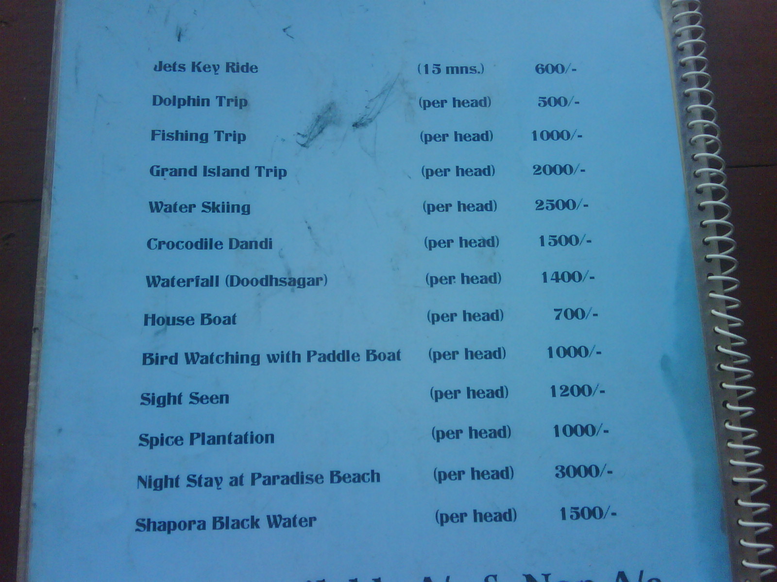 Travel and food tales: Goa - Food, Menus - Anjuna