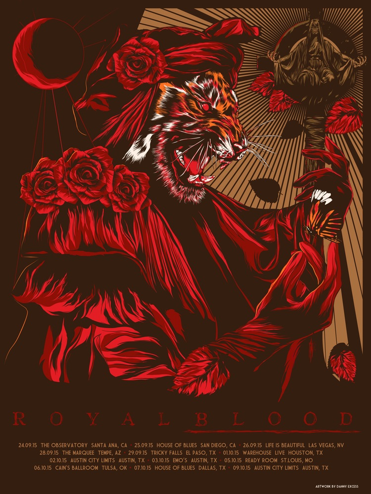 The Geeky Nerfherder: Cool Art: 'Royal Blood 2015 Tour' Poster by Danny ...