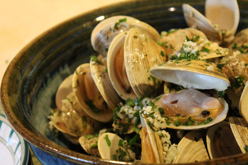 Grilled Clams in Lemon Herb Butter