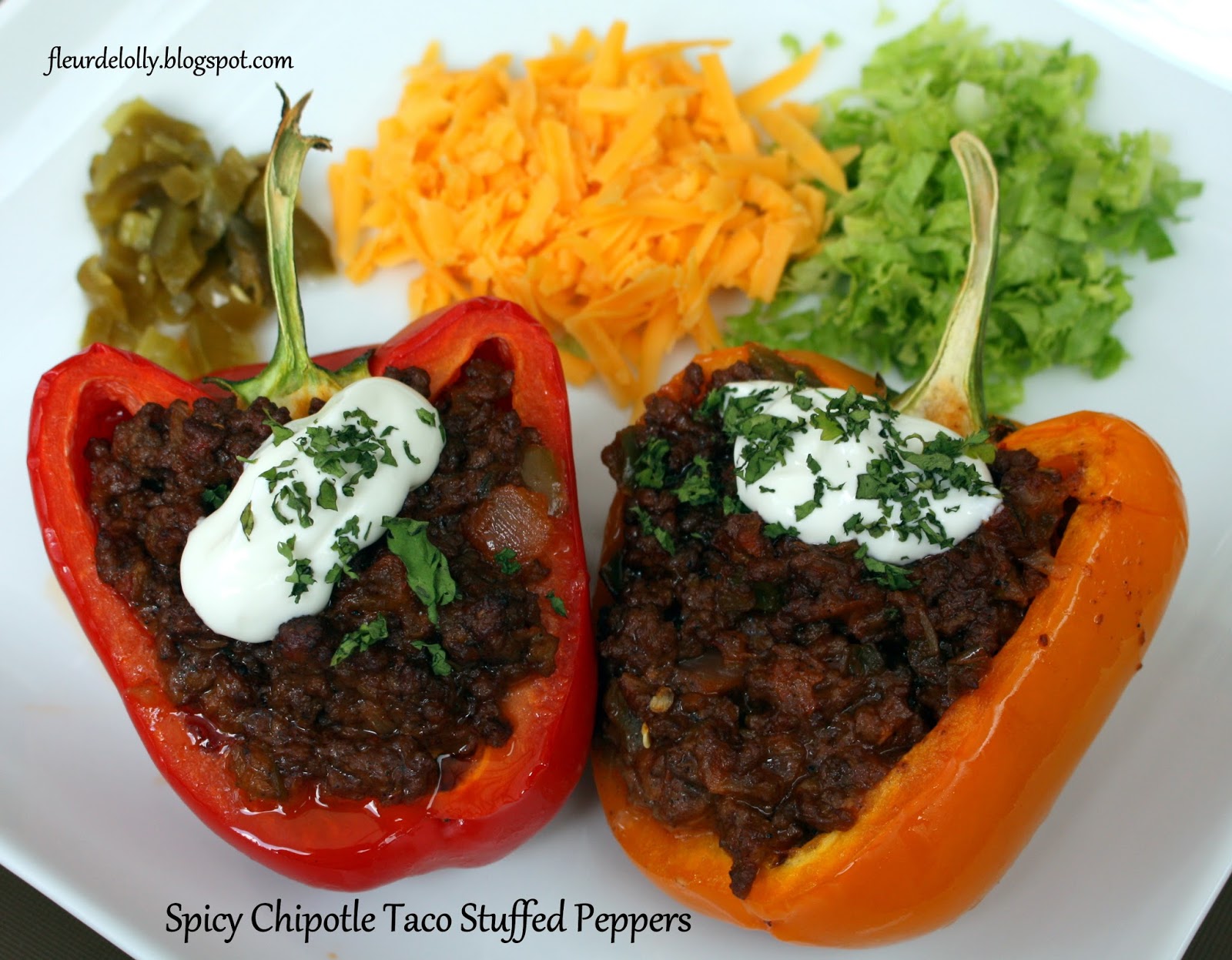 Fleur de Lolly: Taco Tuesdays: Spicy Chipotle Taco Stuffed Peppers