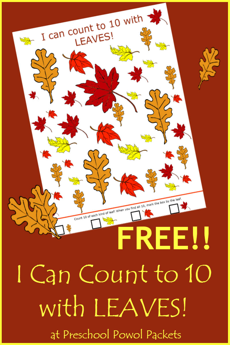 {FREE} Preschool Printable: I Can Count to 10 with Leaves | Preschool ...