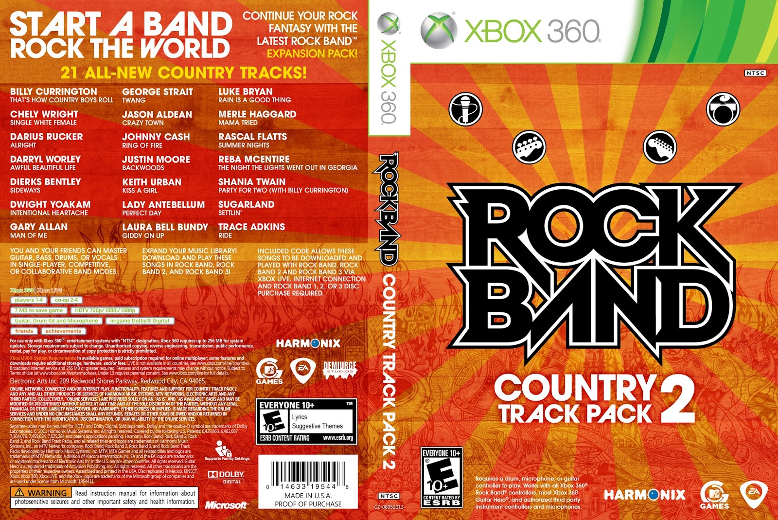 Galeria Das Capas: Rock Band - Country Track Pack 2