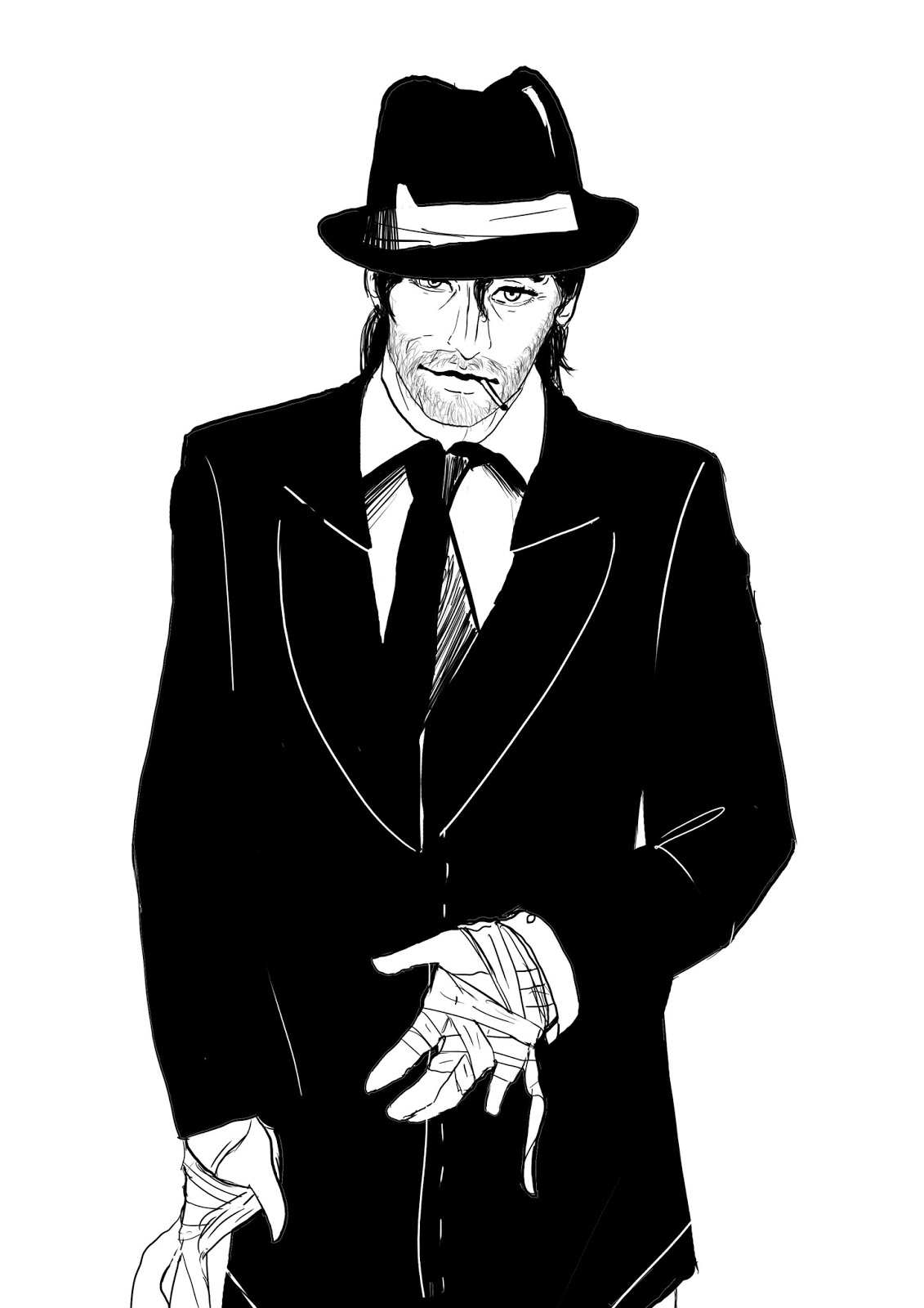 Primeiras concepções do personagem Bryan.