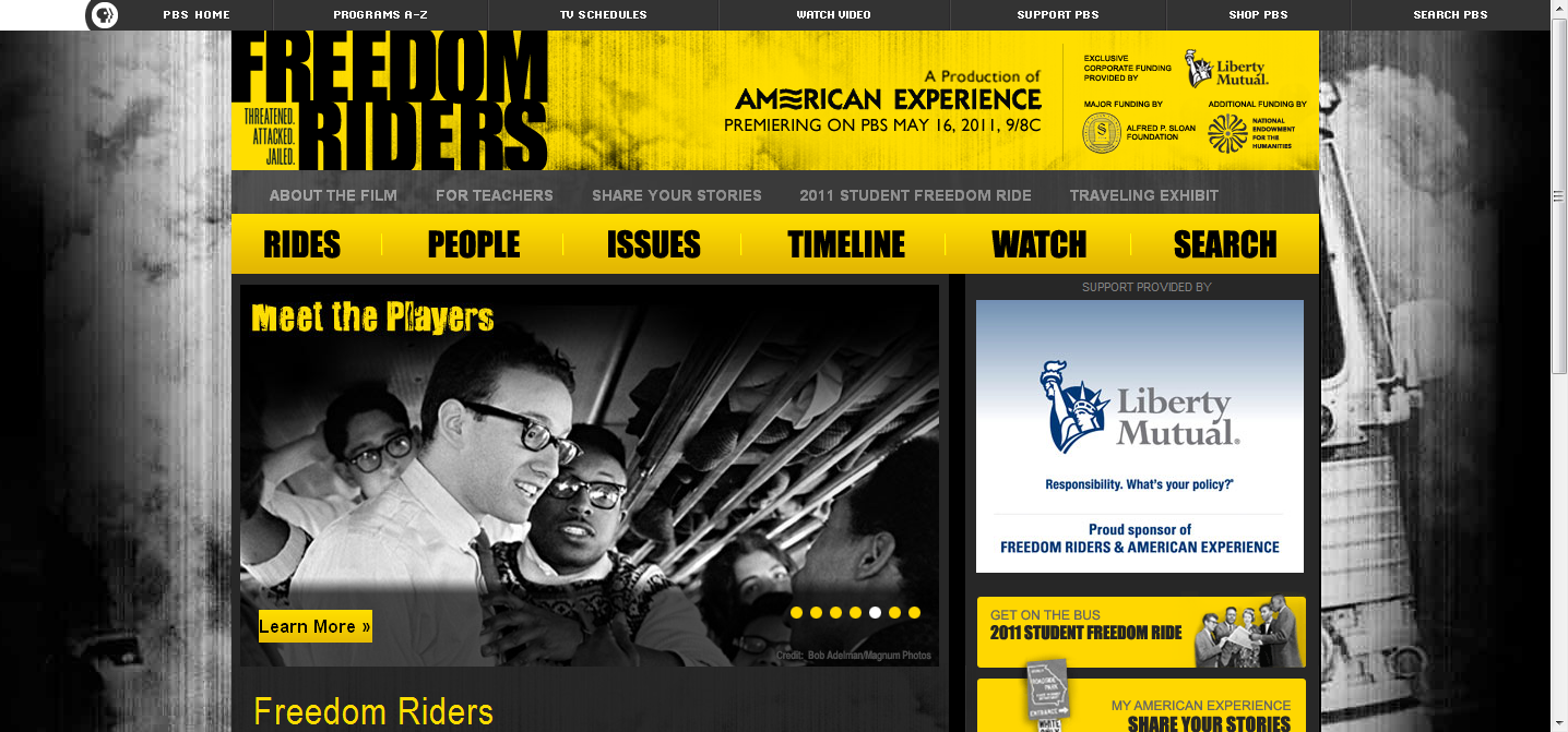 The Learning Professor: Website Spotlight: Freedom Riders