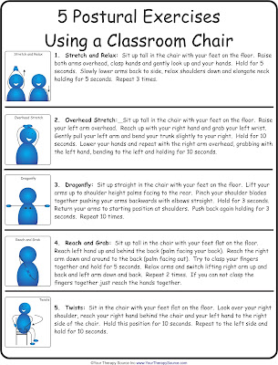 5 Postural Exercises Using a Classroom Chair | Your Therapy Source ...