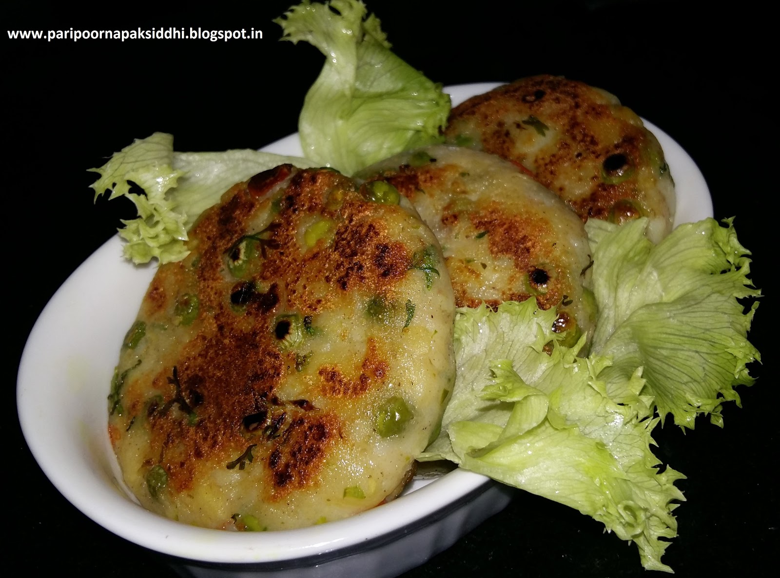 Paripoorna Paksiddhi : ALU MATAR KI TIKKI / PEAS AND POTATO PATTY