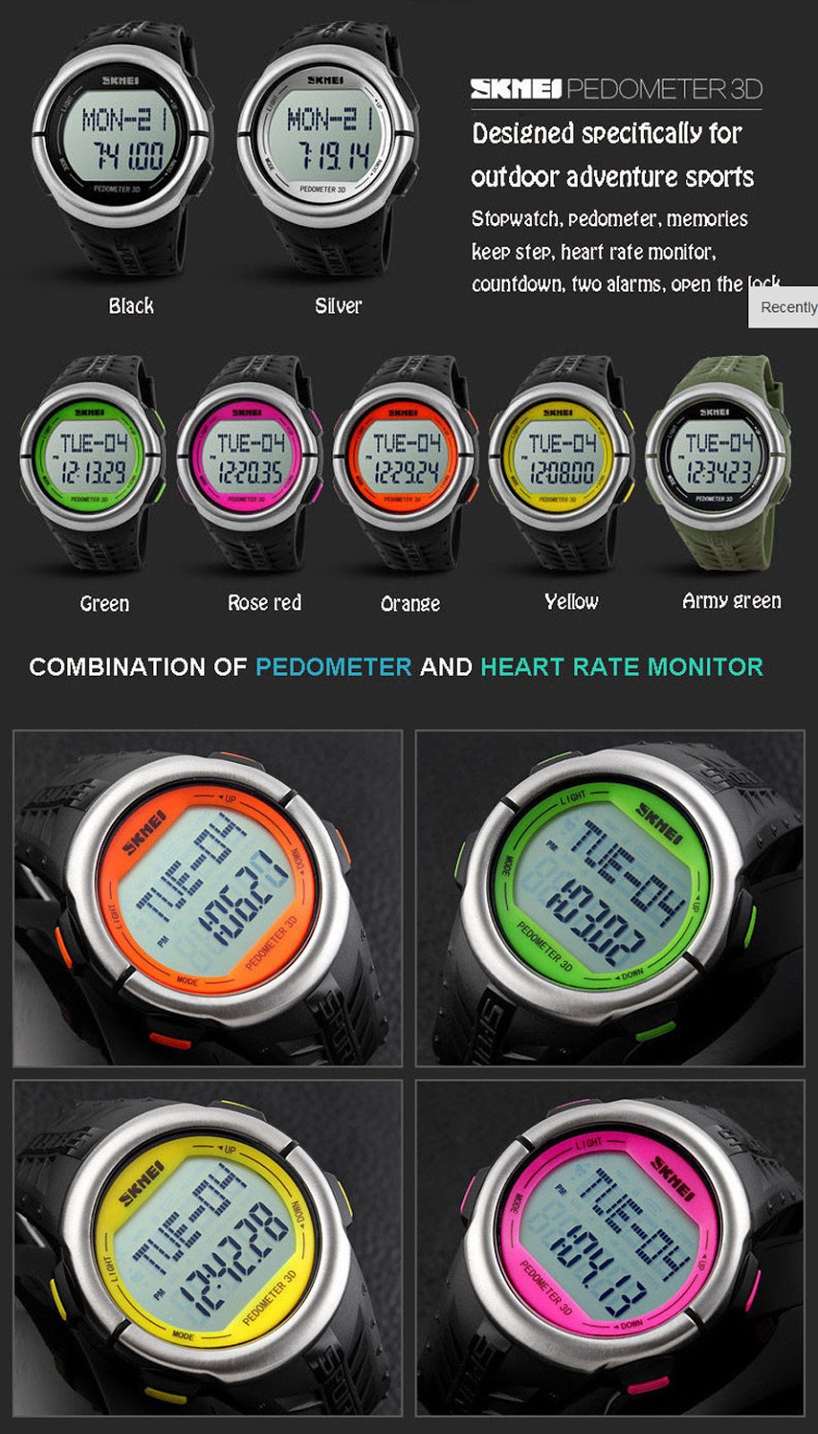 Jam Tangan Sukan Digital Kalis Air Murah - kedai online