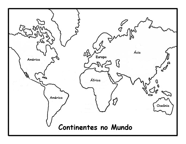Desenhos para Colorir e Imprimir: Desenho para Colorir – Mapa Mundo com ...