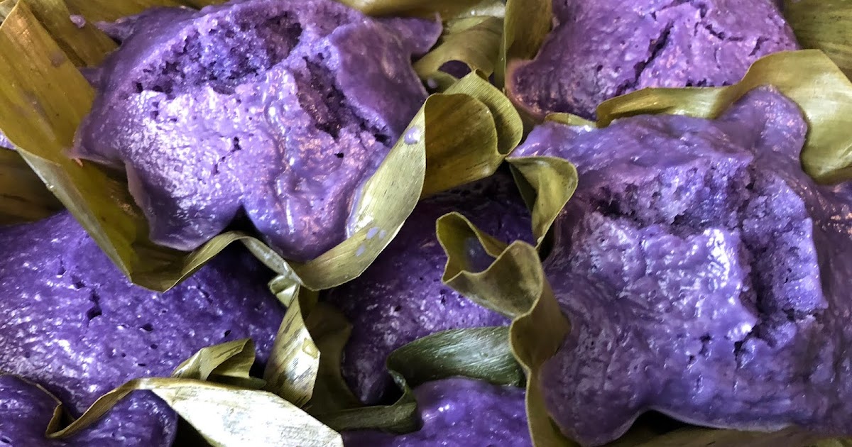 sugarampsprinkle: Ube Rice Puto in Banana leaves Recipe