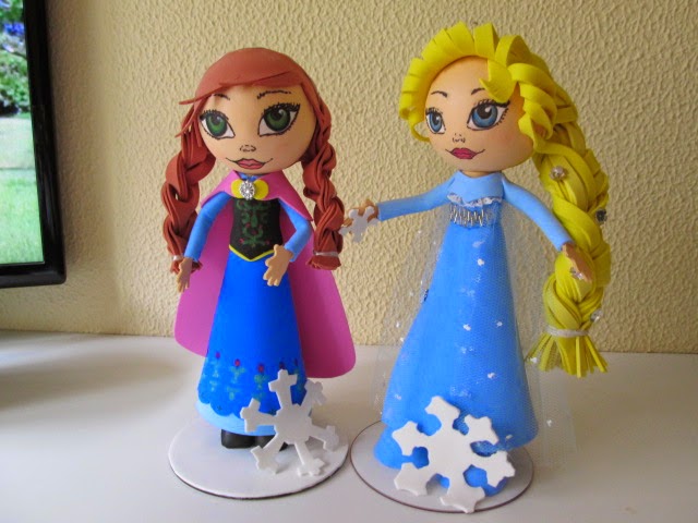Cantinho da Beth: Princesas Elsa e Anna Frozen em EVA