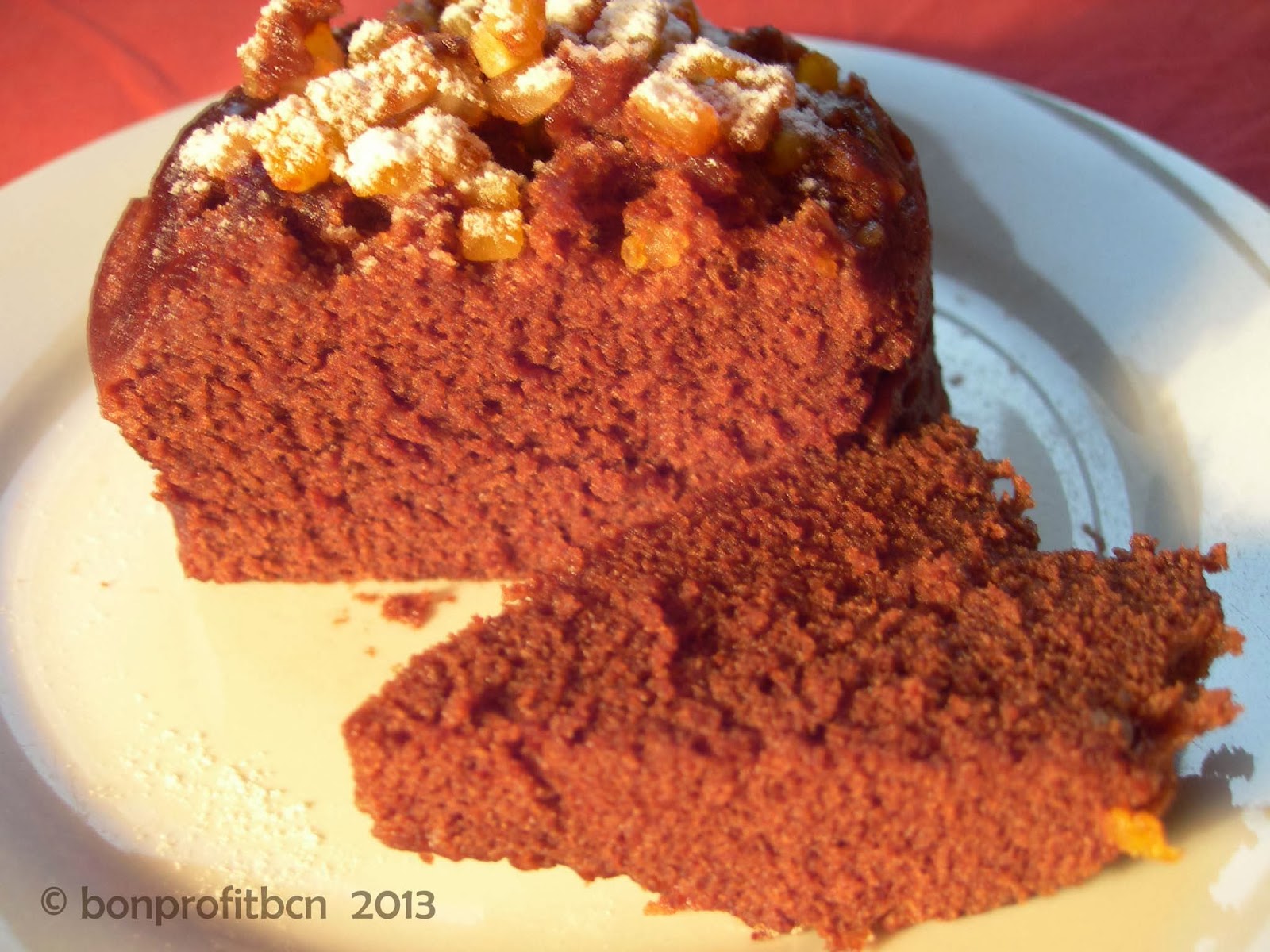 Bon profit...: Bizcocho en taza al micro con chocolate y naranja confitada