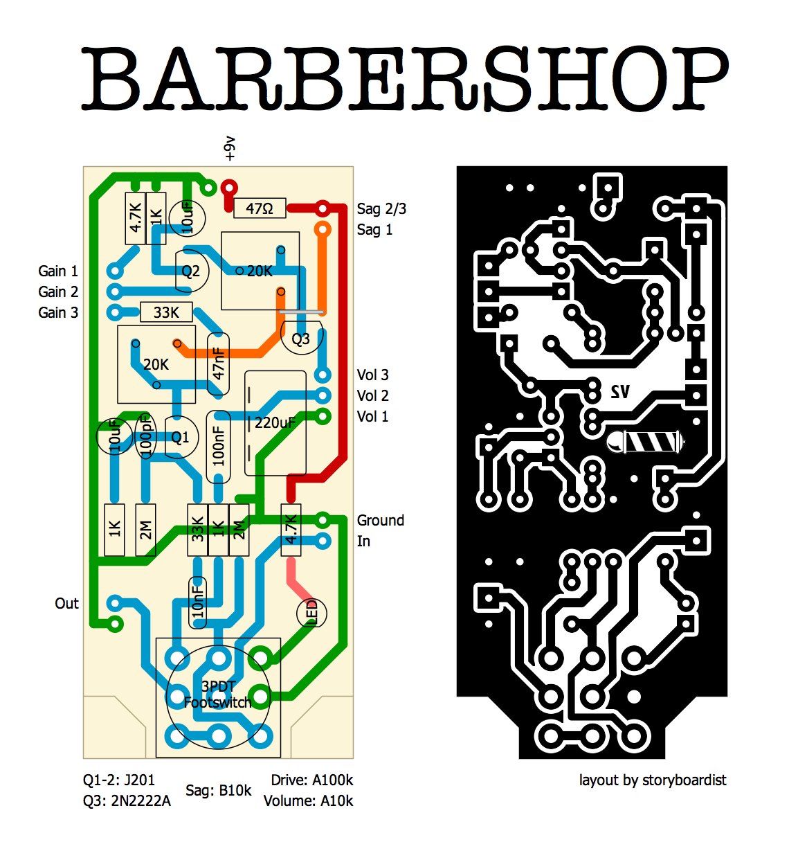 Perf and PCB Effects Layouts: Fairfield Barbershop - 1590A