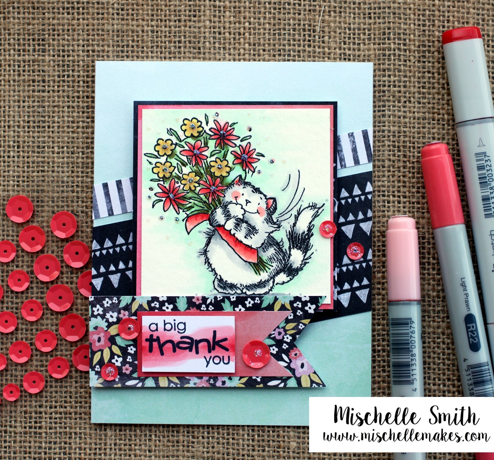 #196 A Big Thank You Challenge Card - Mischelle Smith