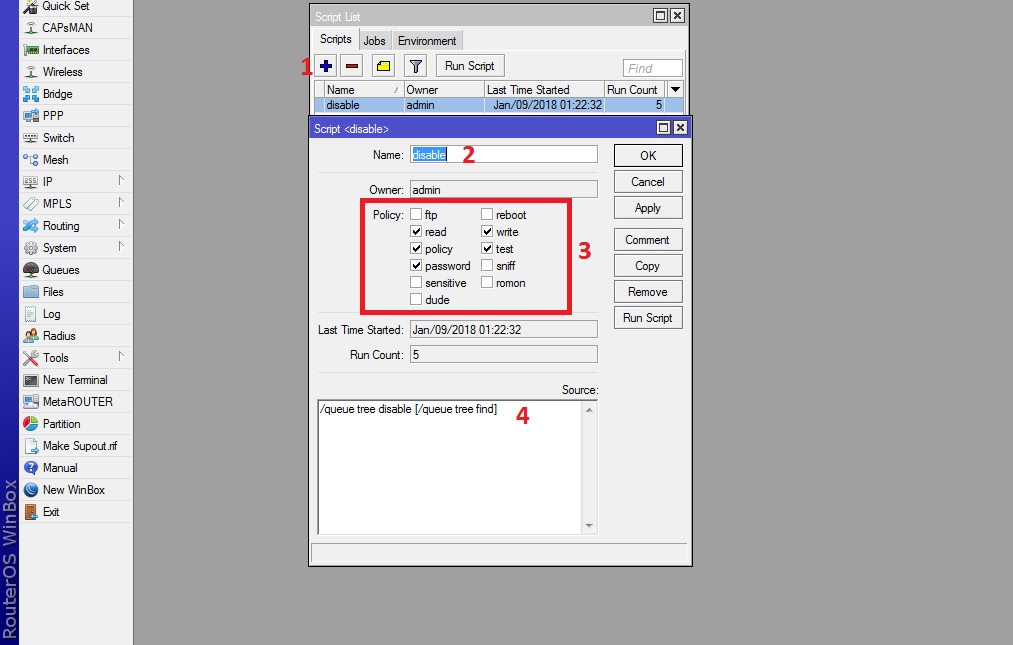 habilitar y deshabilitar queue tree por horas - mikrotik script mikrotik