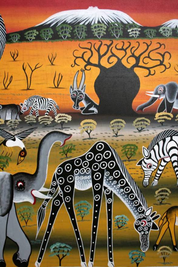 Completed Tingatinga paintings