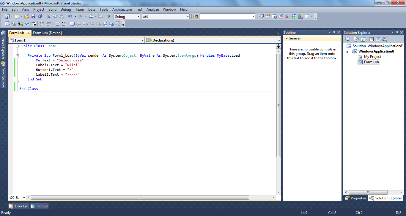 Blognya Andi Mukhtar : Fungsi Select Case di Visual Studio 2010