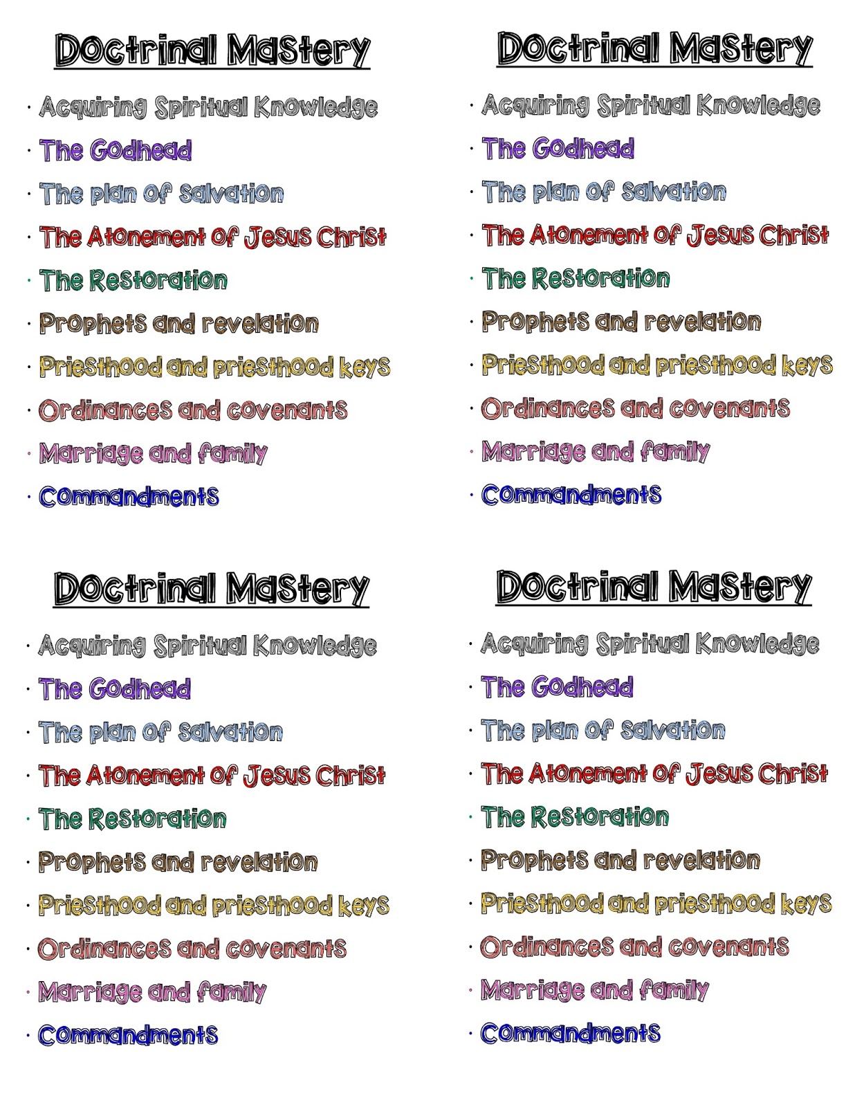 HollysHome - Church Fun: LDS Seminary Doctrine and Covenants Lesson ...