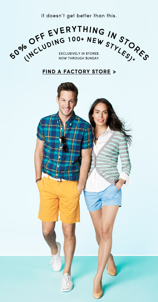 J.Crew Aficionada: 50% Off All New Arrivals in J.Crew Factory Stores