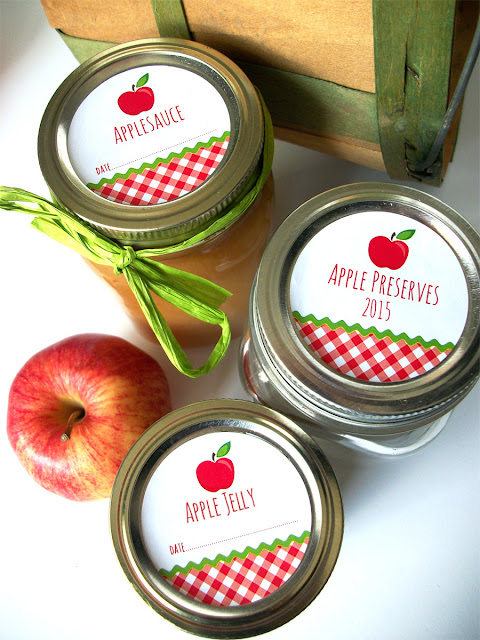 Colorful Adhesive Canning Jar Labels: Apple Canning Jar Labels ...