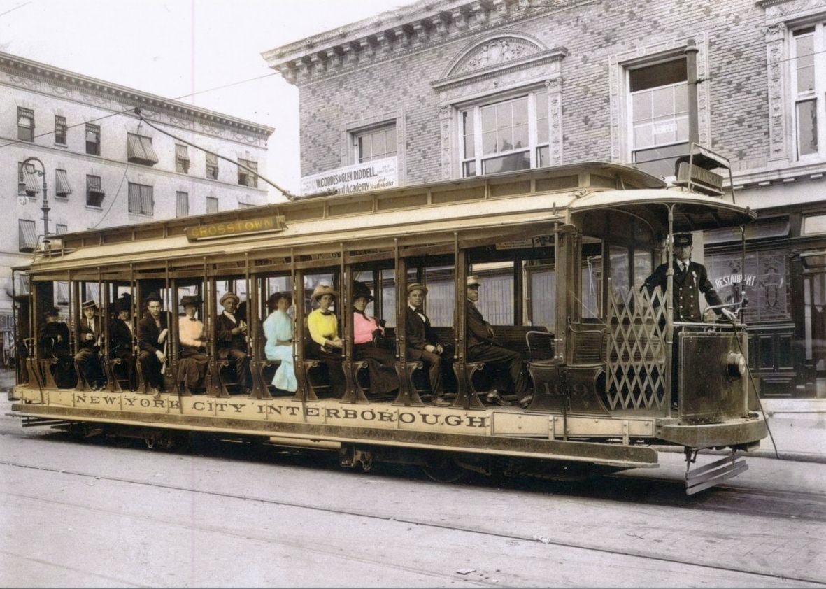 transpress nz: NYC interborough streetcar, 1913