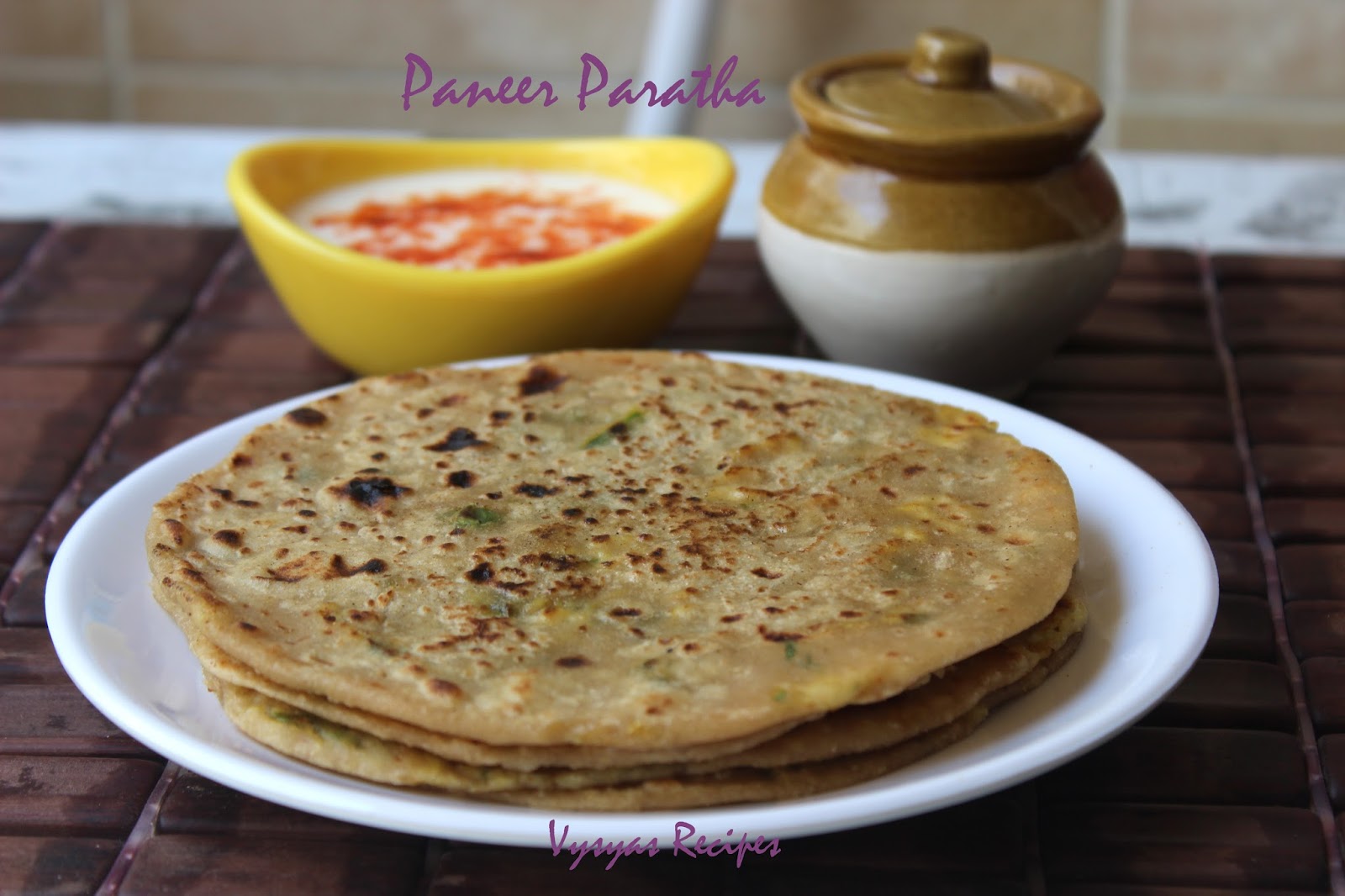 Vysya's Delicious Recipes: Paneer Paratha - Easy Paneer Paratha - Soft ...