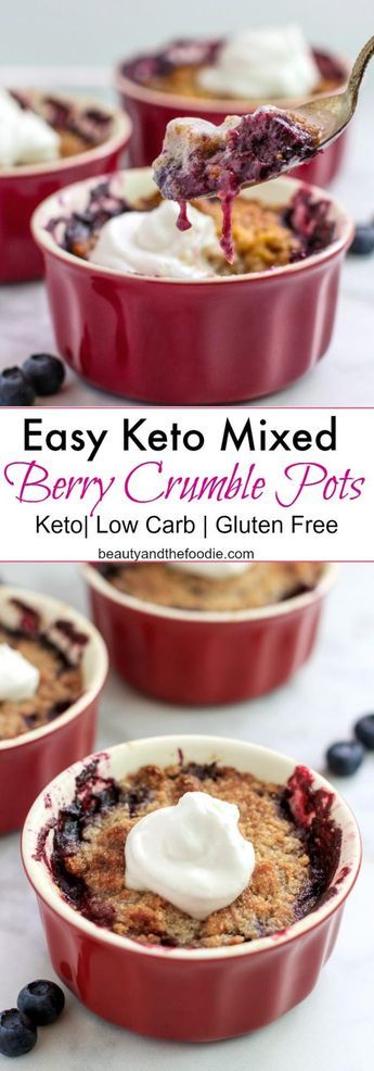 #TOPRECIPES Keto Mixed Berry Crumble Pots - chefposts