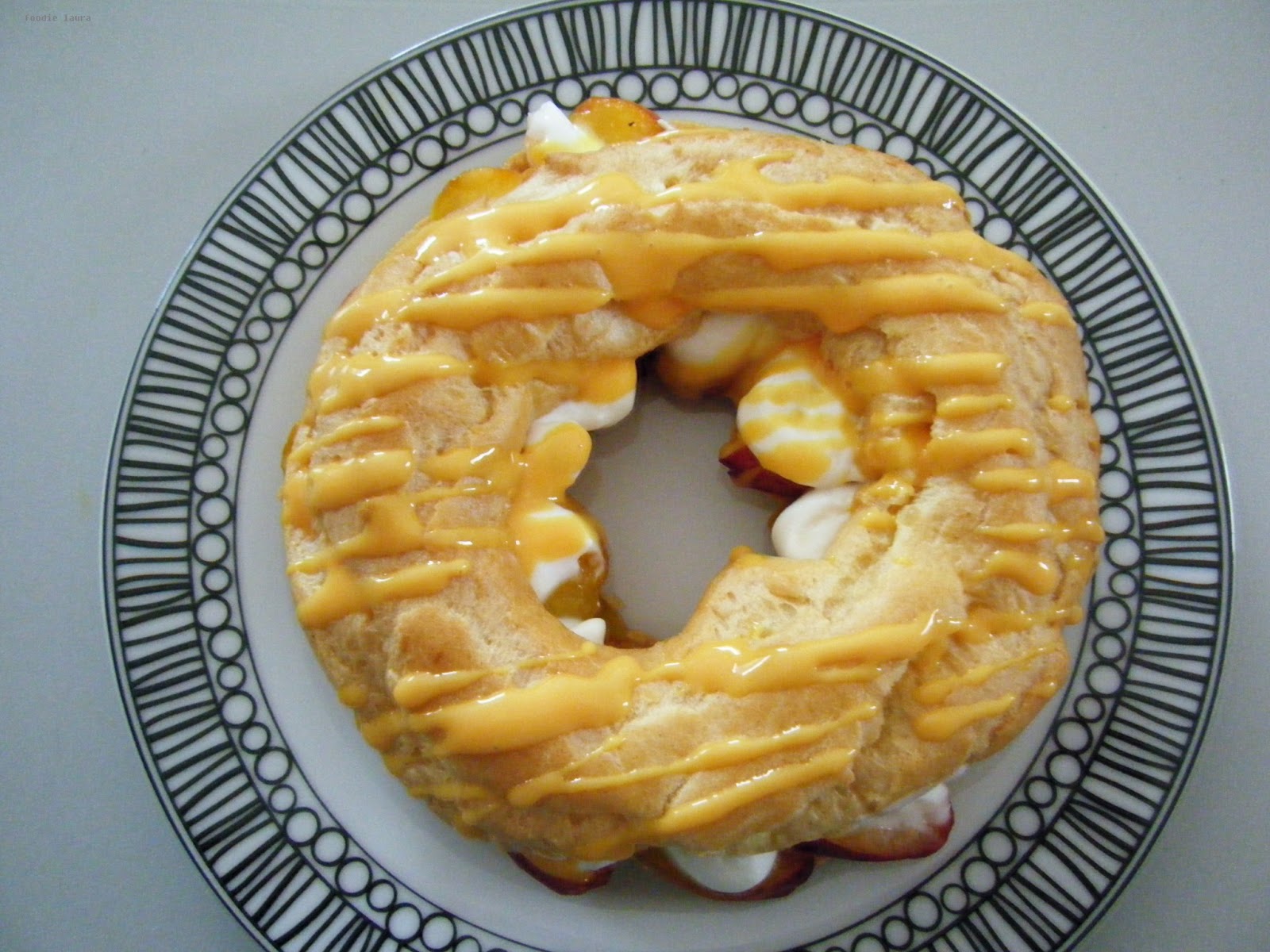 Peach Choux Buns With Yoghurt