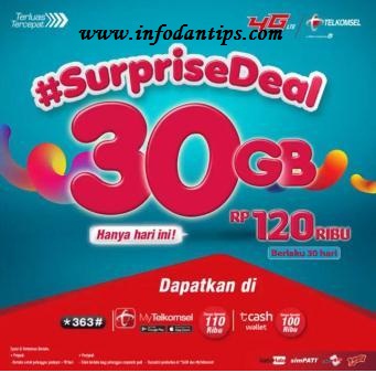 Cara Mendapatkan Paket Surprise Deal Telkomsel Kuota Internet 30GB ...