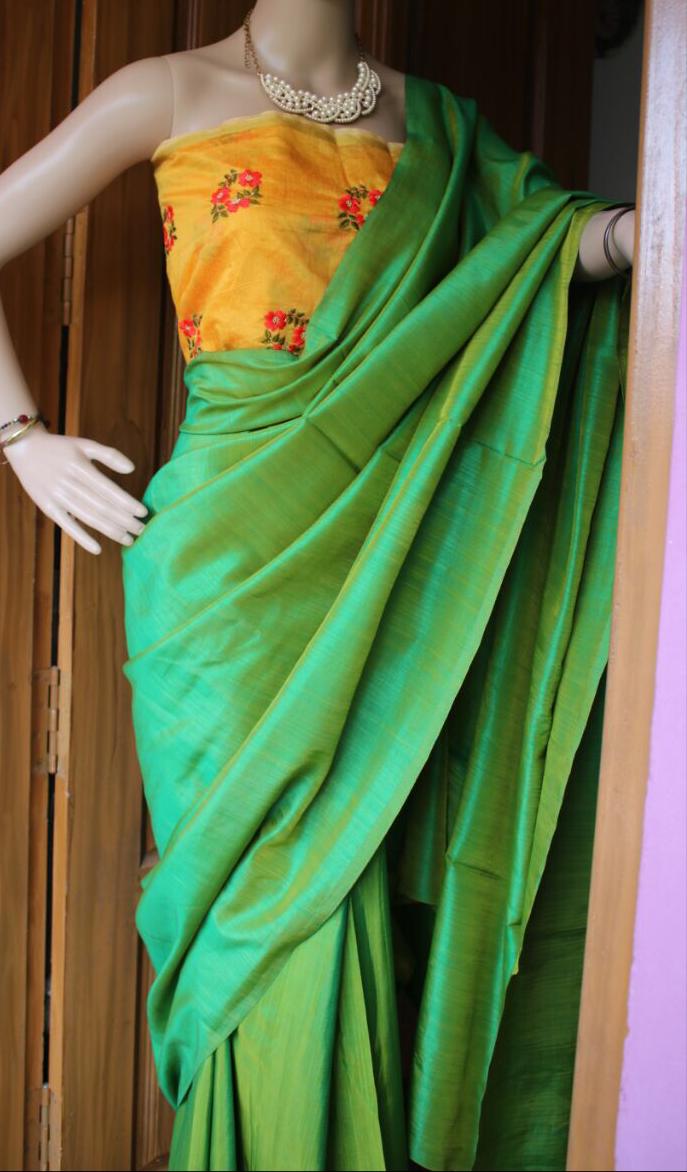 Plain Semi Silk Saree Latest Collection