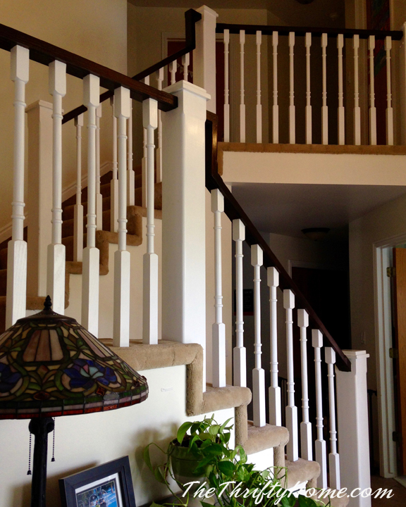 *The Thrifty Home: Refinished Banister Weekend Project