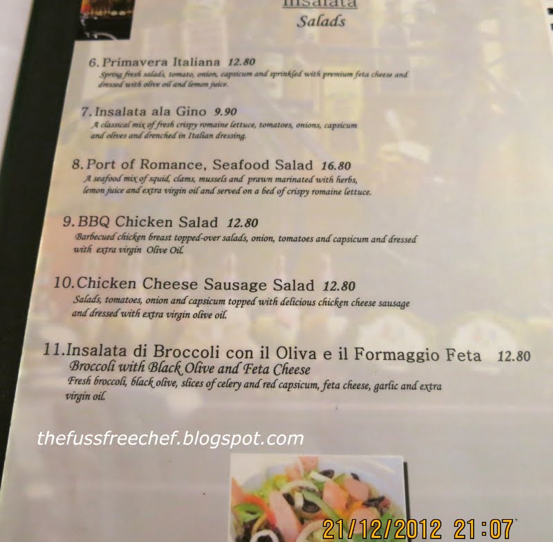 the FUSS FREE chef: Food Review: Gino's Recipes, Ara Damansara