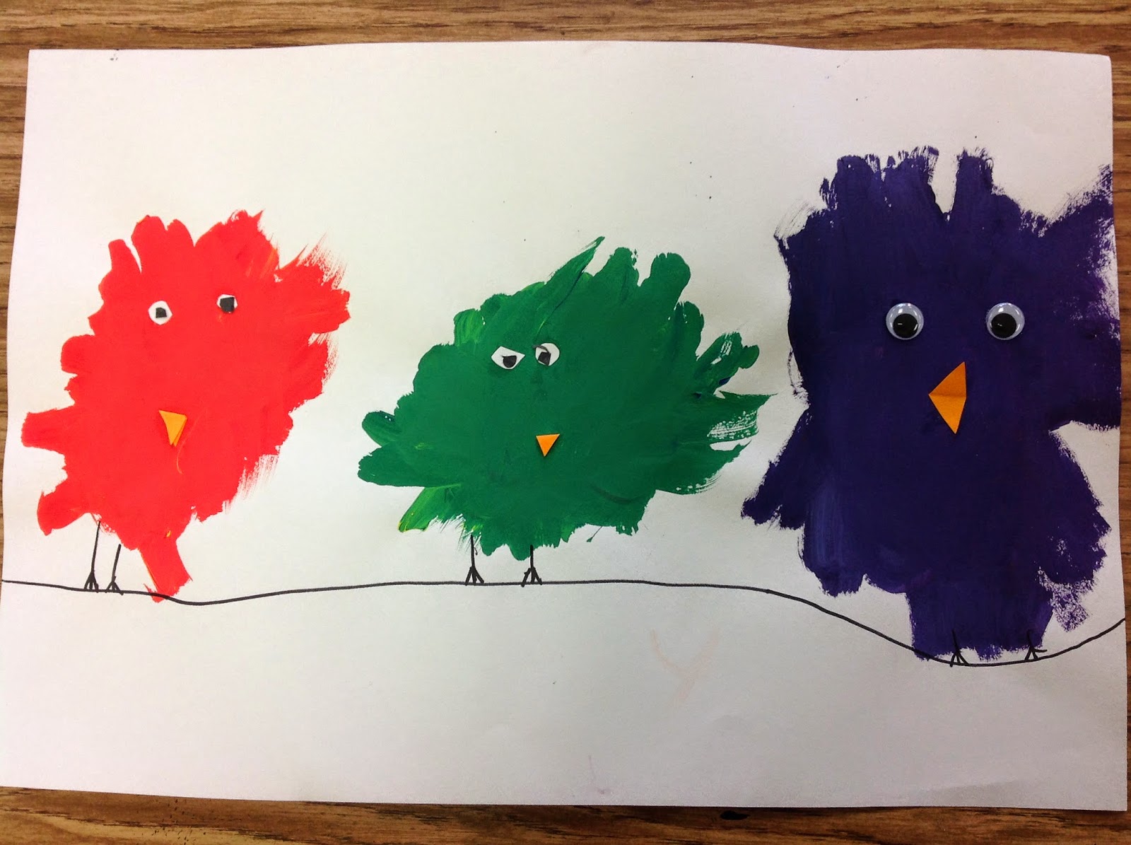 The Artsy Fartsy Art Room: Color Mixing Birds with Kindergarten and ...