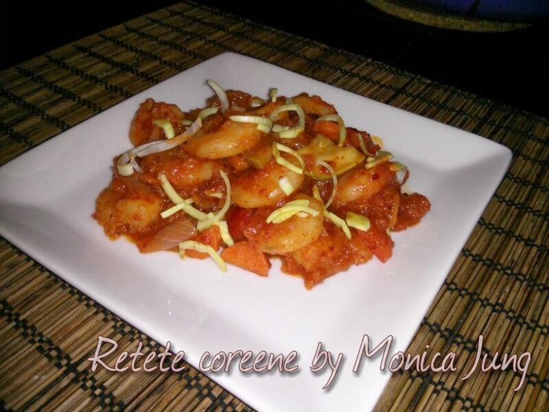 Retete coreene pentru acasa...by Monica Jung: Creveti cu legume