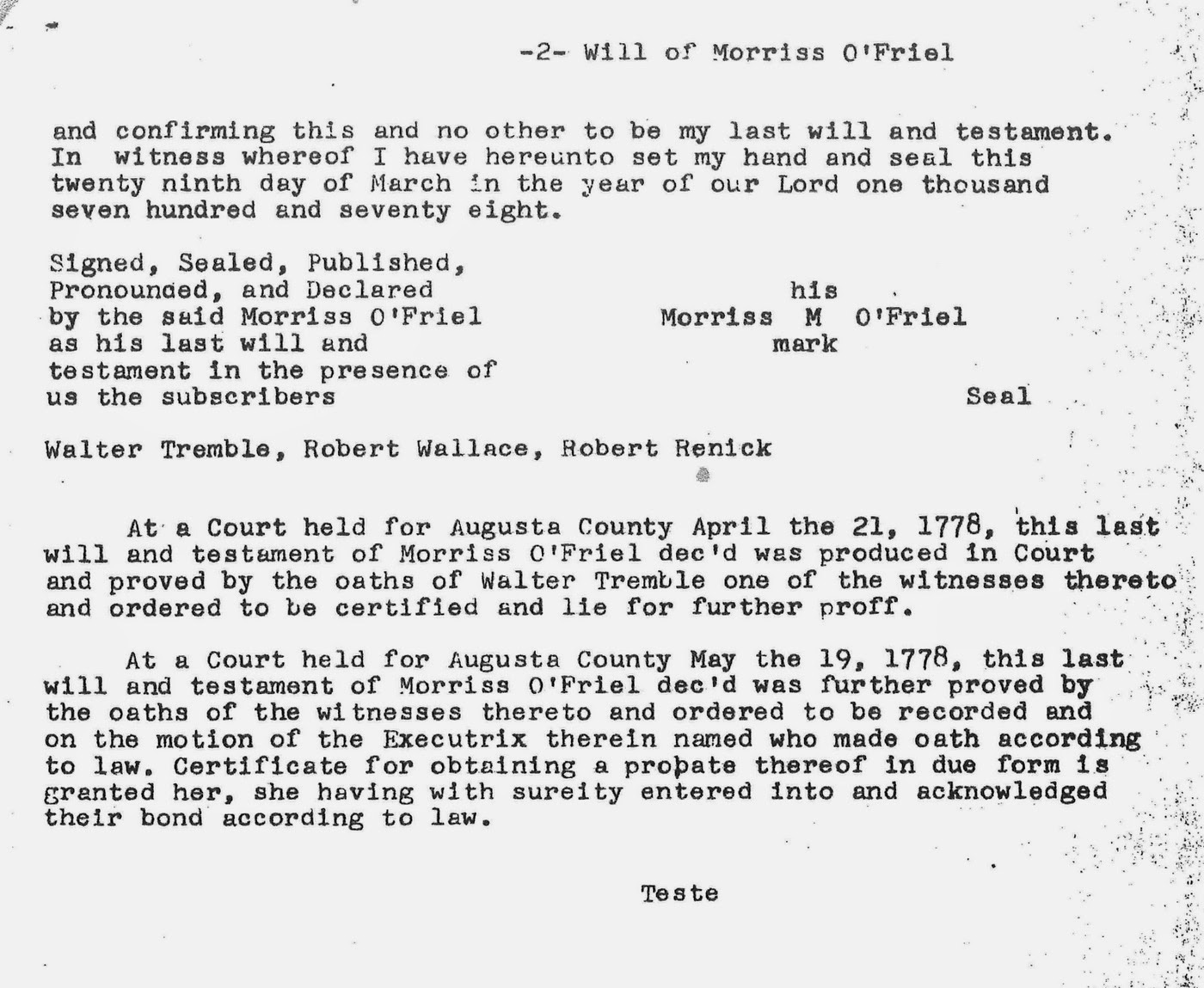 Pocahontas Commentator Plus: Friel Family History Part II